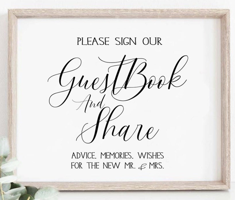 Printable Guest Book Sign Modern Guestbook Sign Please Sign | Etsy
