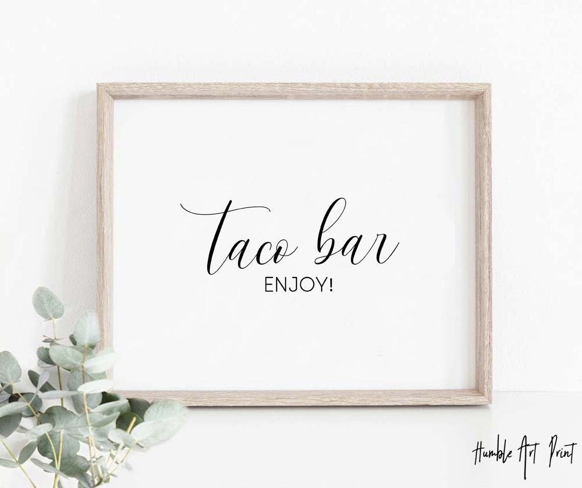 Taco Bar Sign Taco Bar Sign Printable Wedding Taco Bar Food | Etsy