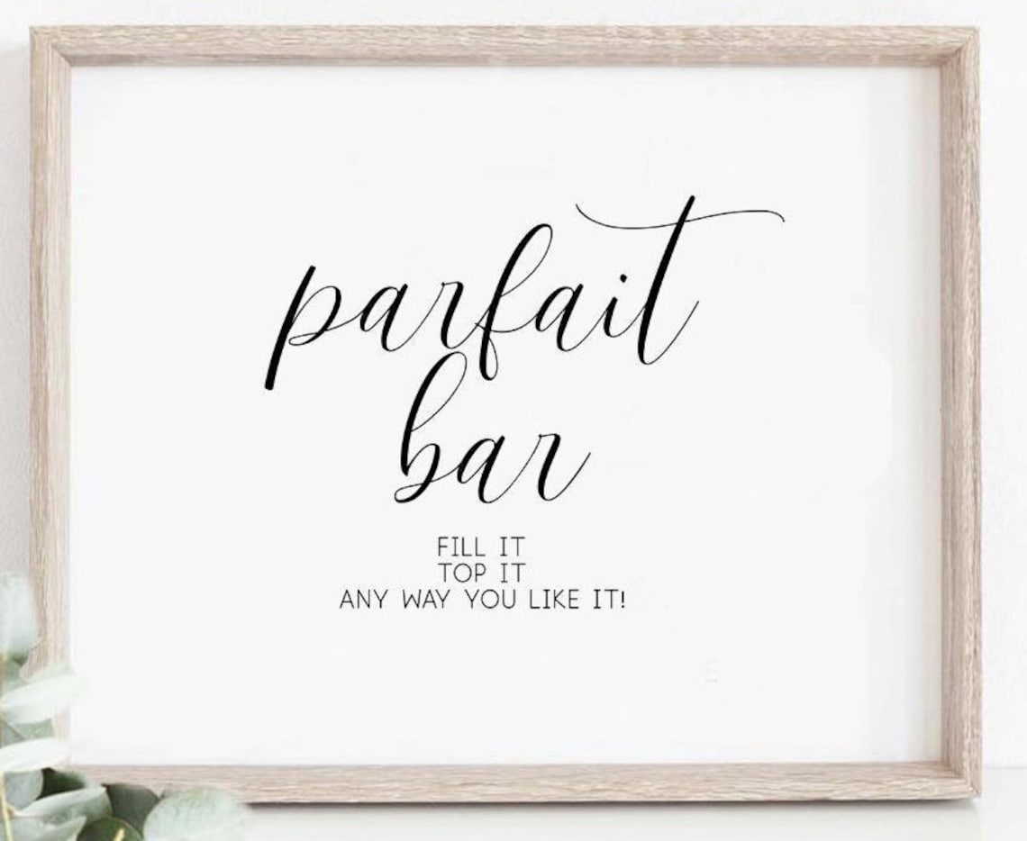 Parfait Bar Sign Yogurt Bar Sign Baby Shower Sign Breakfast - Etsy