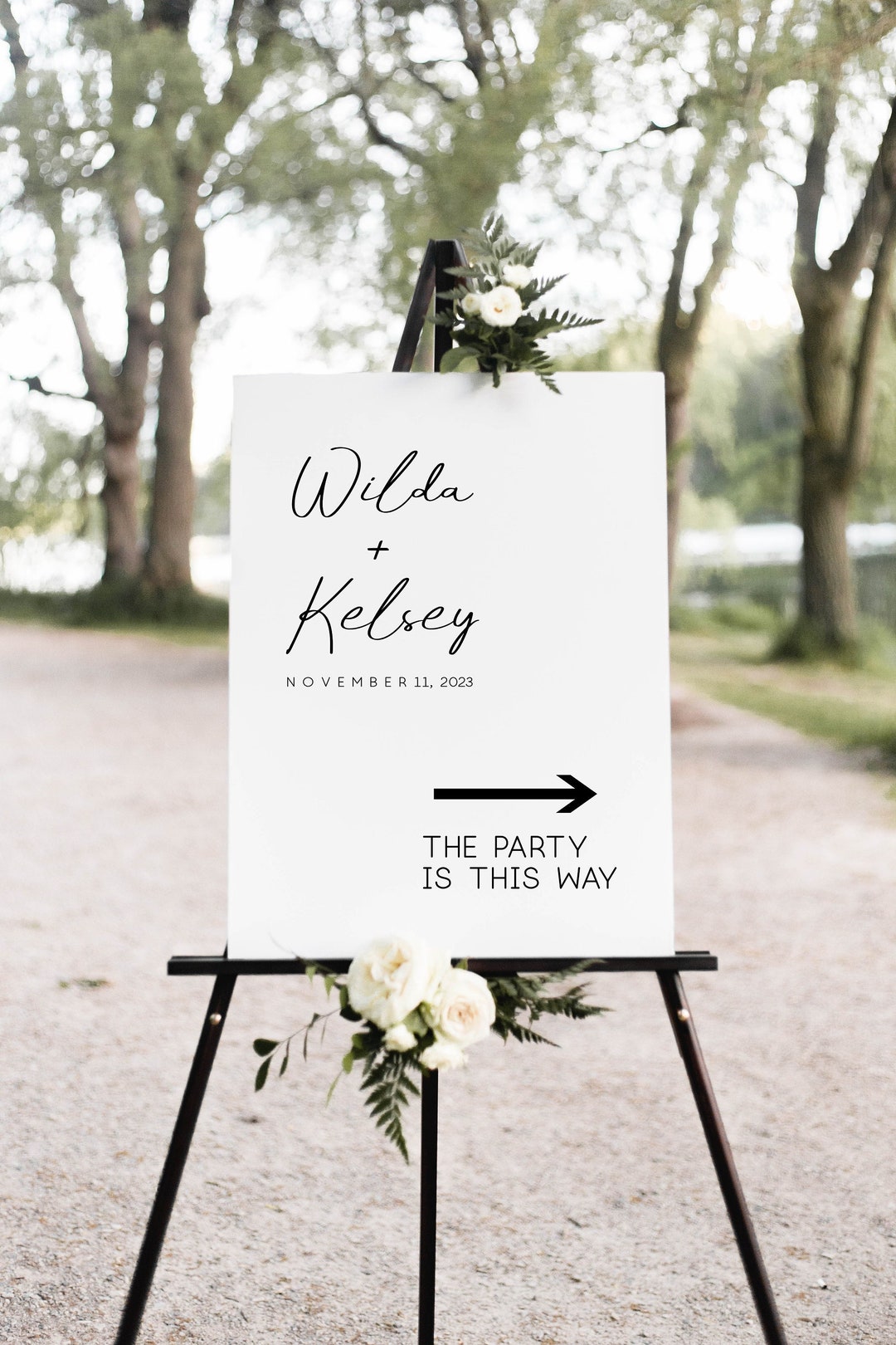 Hochzeit Wegweiser, minimalistische Willkommensschild Vorlage, moderne ...