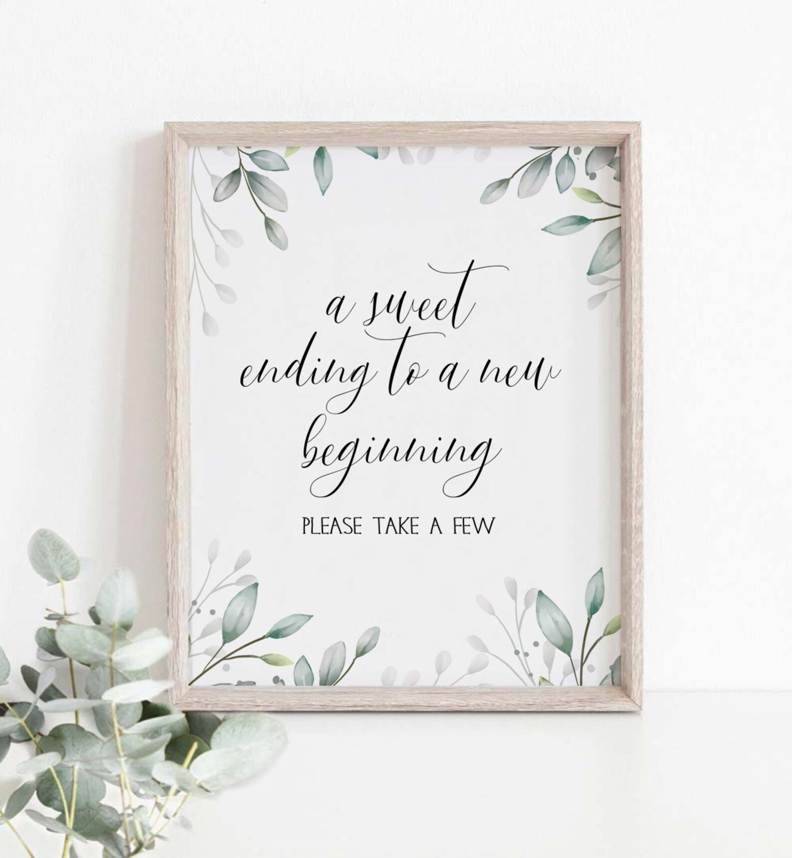 A Sweet Ending to a New Beginning Printable Party Signs - Etsy