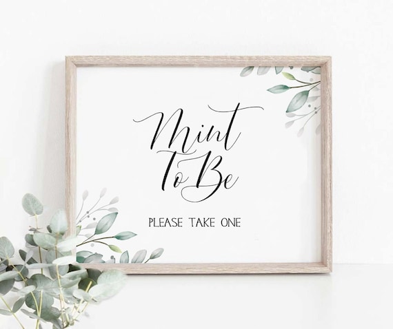 Mint To Be Wedding Sign Favors Sign Mint To Be Favors | Etsy