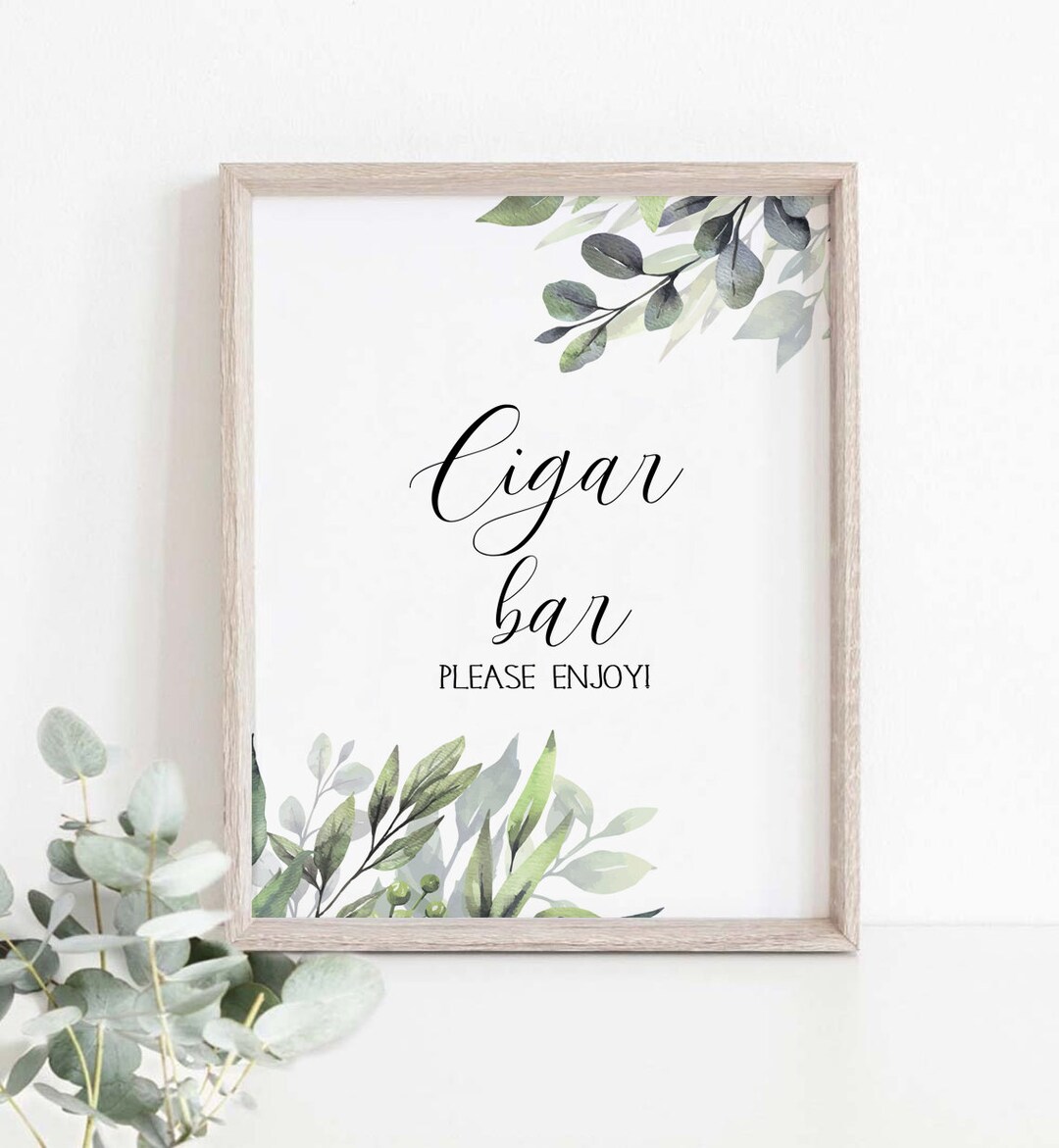 Cigar Bar Sign, Wedding Printables, Wedding Sign,wedding Cigar Sign ...