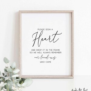 Please Sign A Heart Sign, Please Sign, Heart Guestbook Sign, Guestbook ...