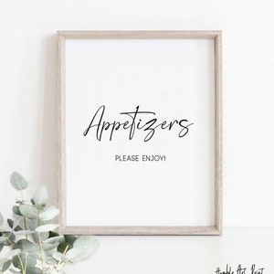 Wedding Appetizer Sign, Appetizers, Please Enjoy, Wedding Signs ...