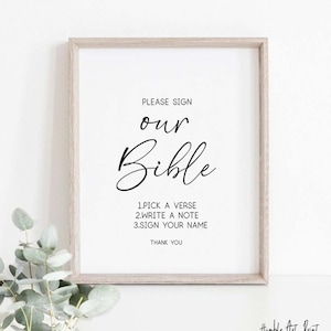 Please Sign Our Bible, Bible Verse Guest Book, Wedding Signs, Wedding ...