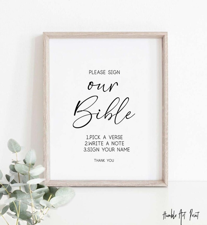 Please Sign Our Bible Bible Verse Guest Book Wedding Signs - Etsy