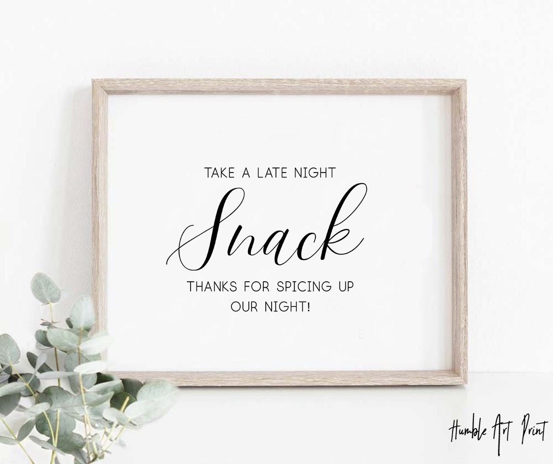 Late Night Snack Signwedding Snack Sign Late Night Snack - Etsy