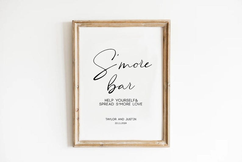 Smore Bar Sign Wedding Signsmores Favorsbaby Shower - Etsy