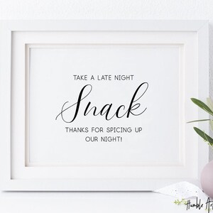 Late Night Snack Sign,wedding Snack Sign, Late Night Snack Printable ...