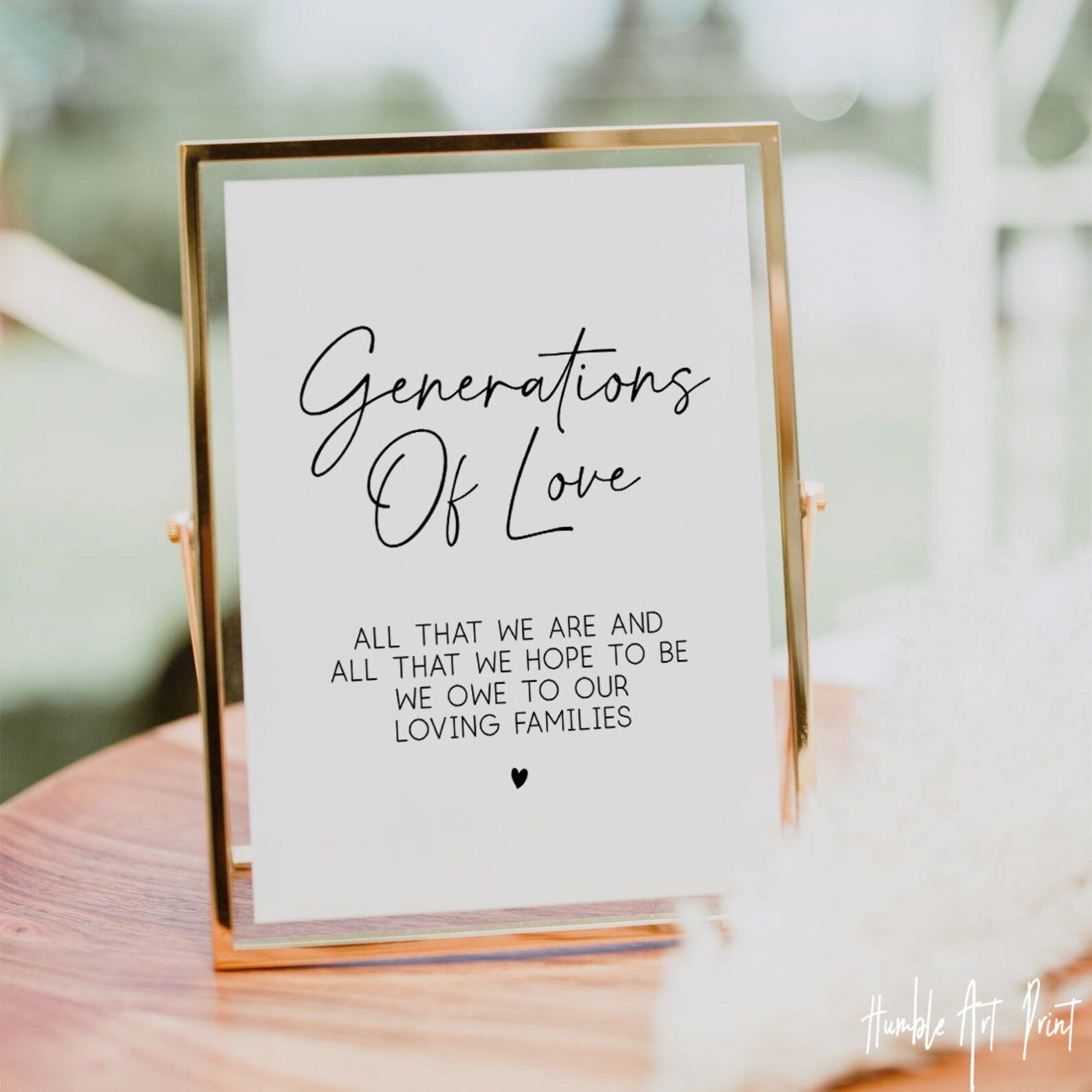 Generations of Love Sign Printable Modern Minimalist Wedding - Etsy
