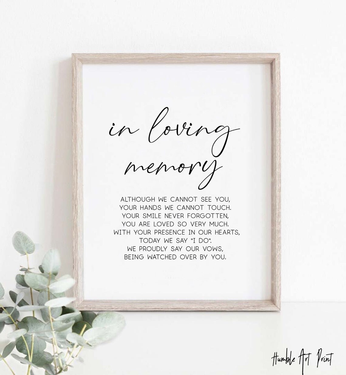 In Loving Memory Sign Printable in Loving Memory Sign for | Etsy