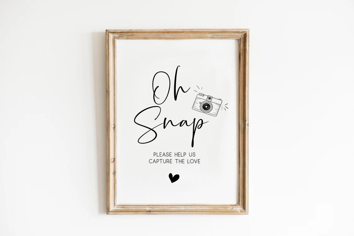 Oh Snap Wedding Sign, Wedding Snapchat Sign, Wedding Instagram Sign ...