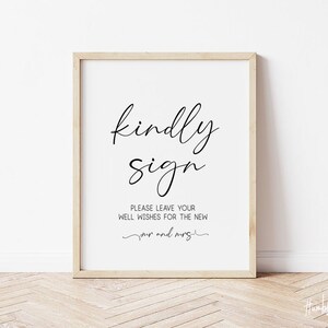 Kindly Sign Our Guestbook , Well Wishes Sign,printable Guest Book Sign ...
