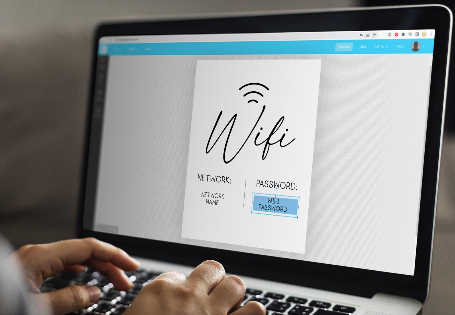 WIFI Password Sign Printable Editable Guest Room Sign - Etsy