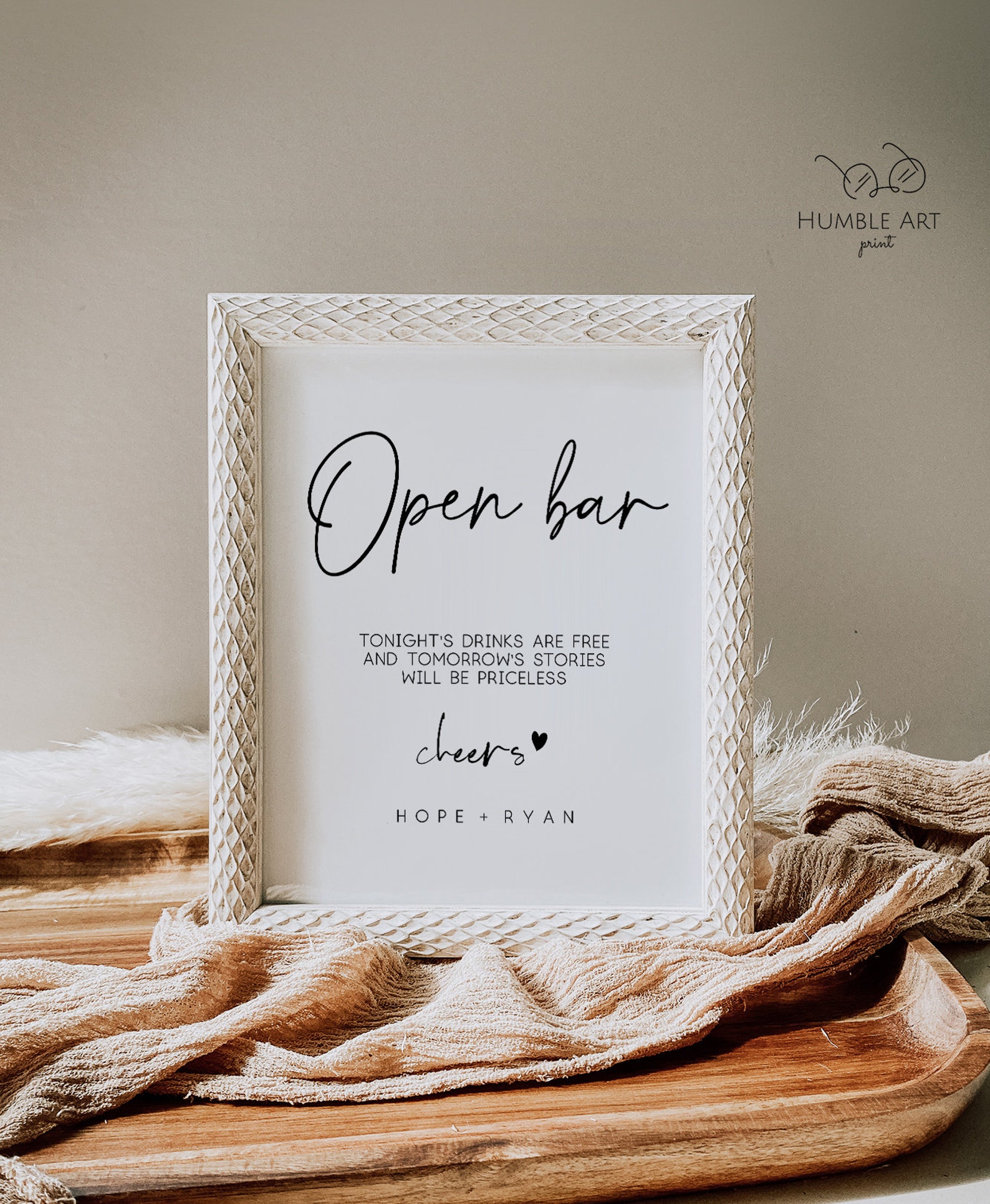 Wedding Open Bar Sign Template Printable Bar Sign Editable - Etsy