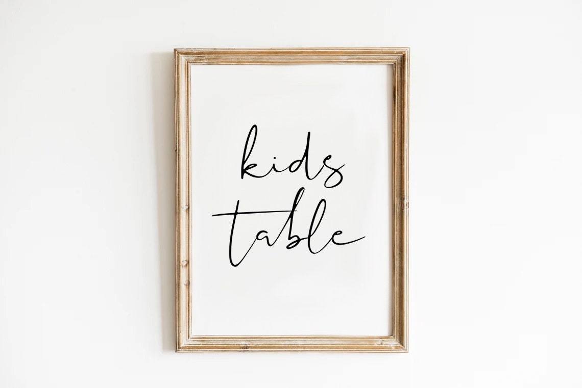 Kids Table Sign Kids Table Wedding Signs wedding Kids Table - Etsy