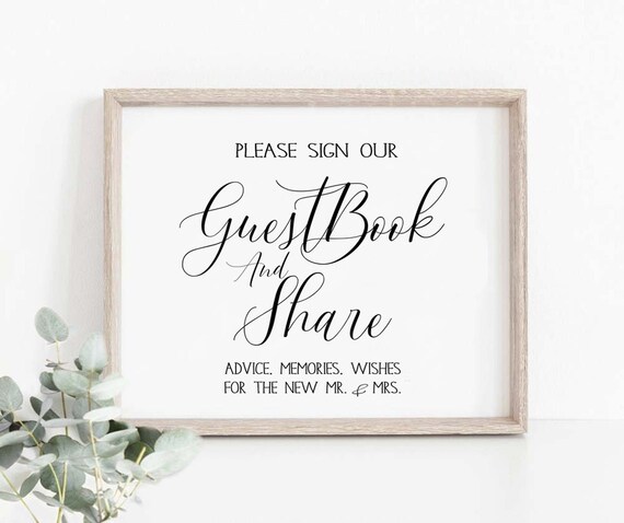 Printable Guest Book Sign Modern Guestbook Sign Please Sign - Etsy