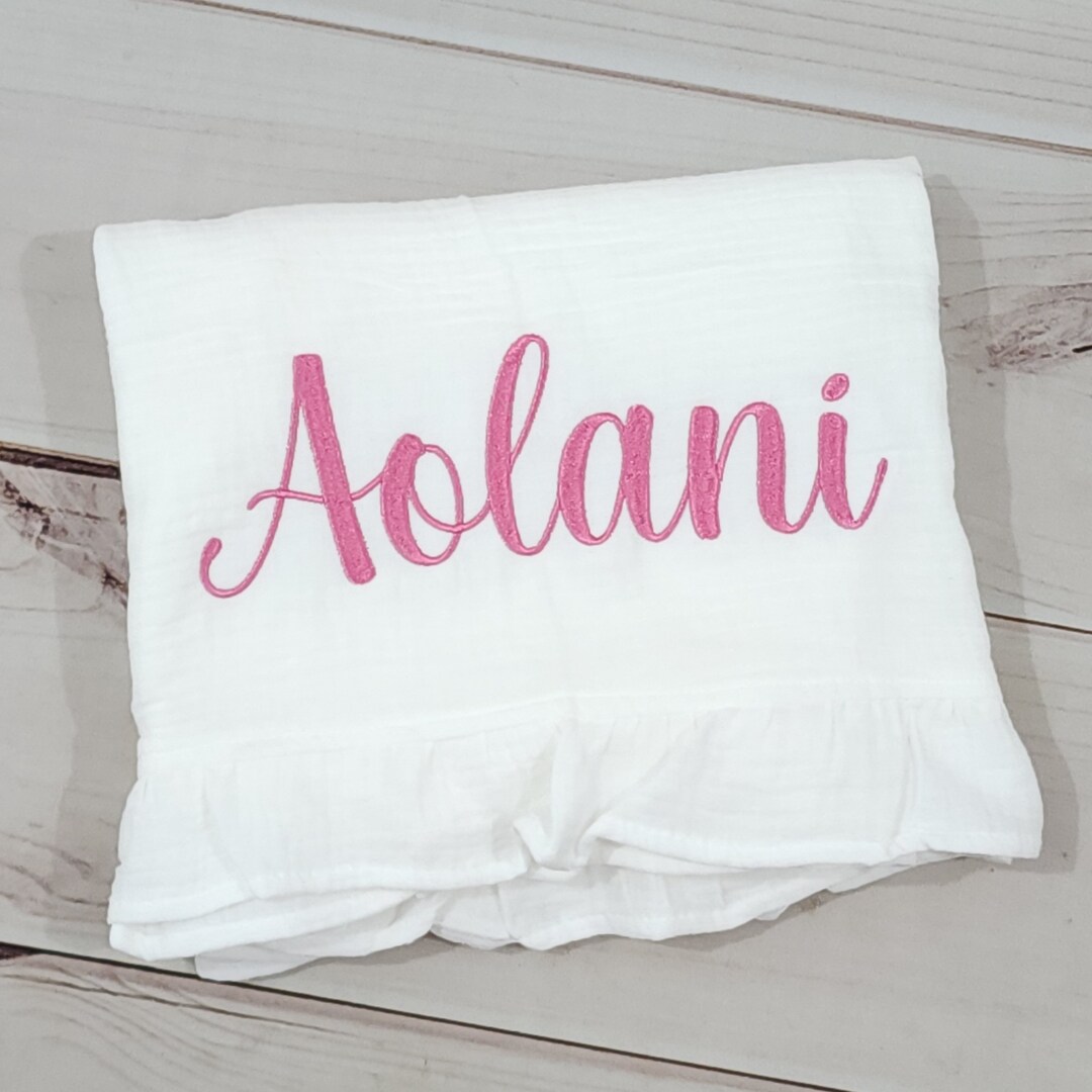 White Frill Swaddle - With Embroidery - Etsy