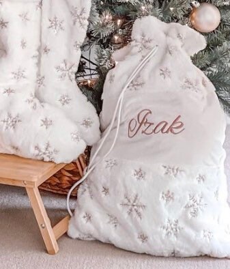 Embroidered Plush Snowflake Christmas Santa Sack - Etsy