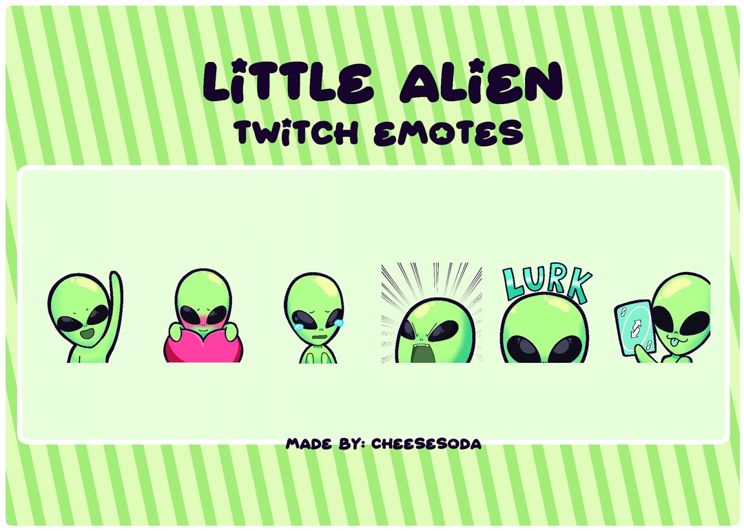 Little Alien Emotes: Chibi Kawaii Discord + Twitch Stickers - Etsy