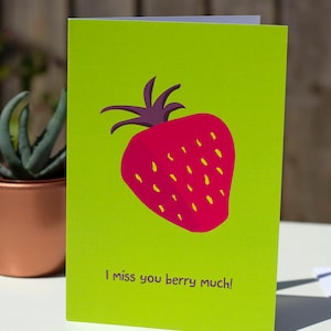 Strawberry Card, Love Card, Valentines Card, Fruit Pun Cards - Etsy
