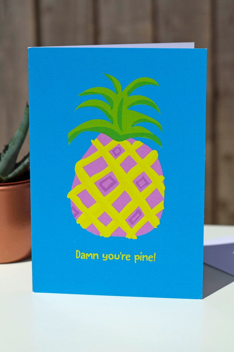 Pineapple Card, Love Card, Valentines Card, Anniversary Card, Fruit Pun ...