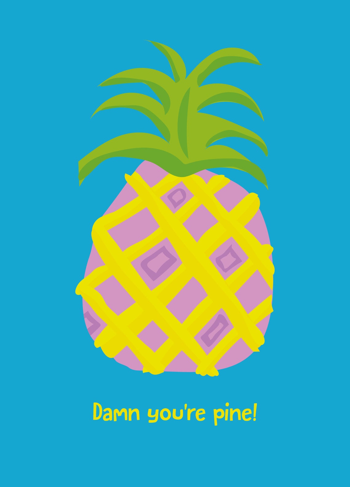 Pineapple Card, Love Card, Valentines Card, Anniversary Card, Fruit Pun ...