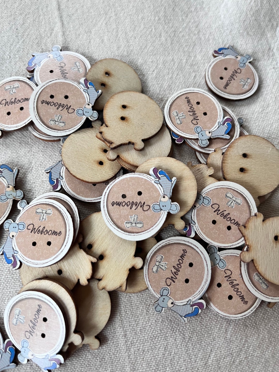 SET OF 2 Welcome Mouse Buttons - Etsy