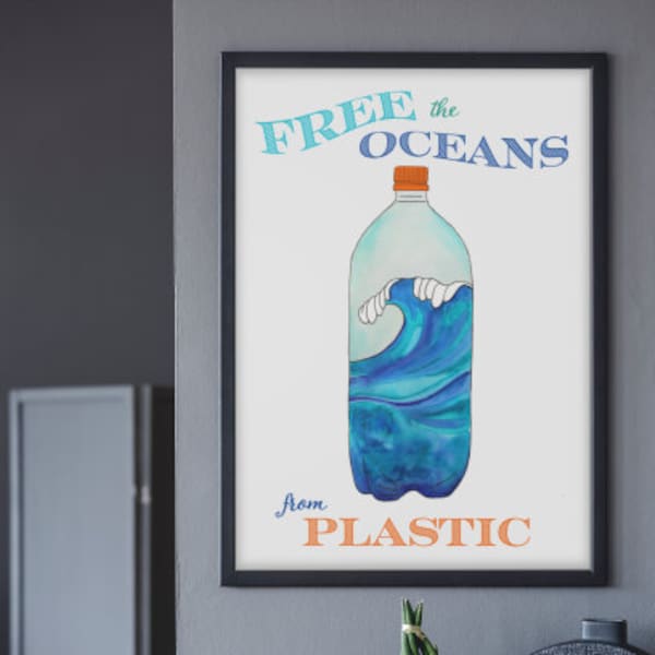 Save the Ocean Poster - Etsy UK