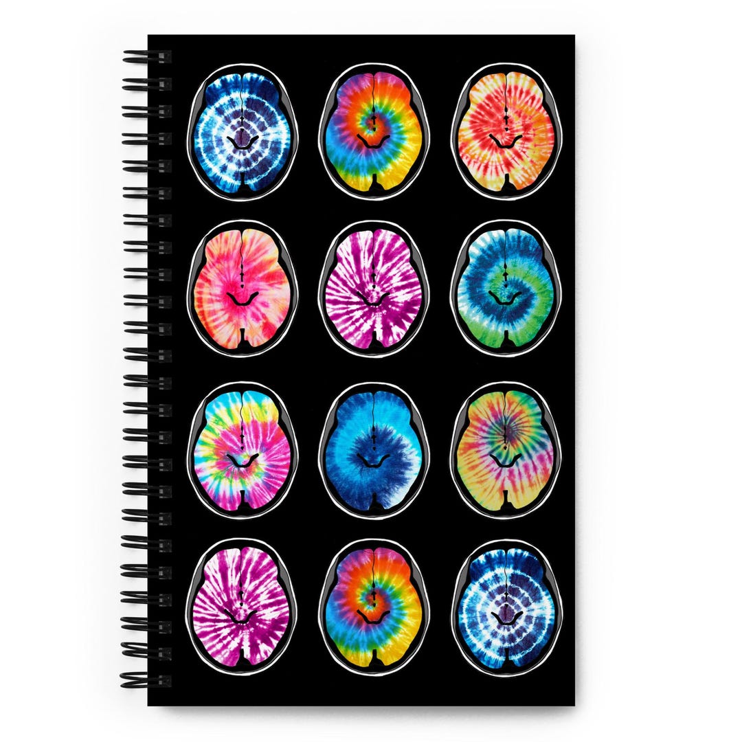 BRAIN SCANS Tie Dye Spiral Notebook| Neurology| Neurologist ...