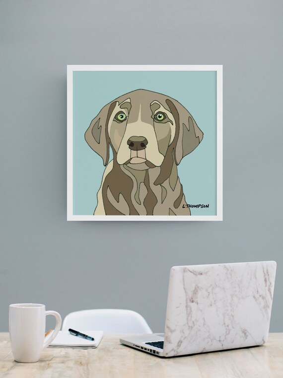 Art Print SILVER LABRADOR RETRIEVER Stylized Pet Portrait - Etsy