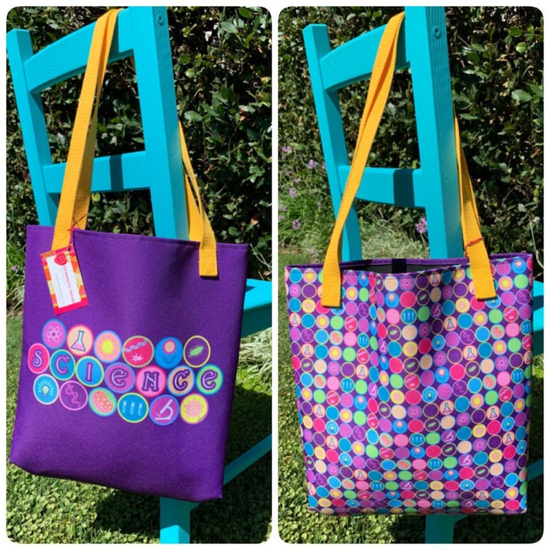SCIENCE Two-sided Tote Bag Book Bag Colorful STEM Female - Etsy