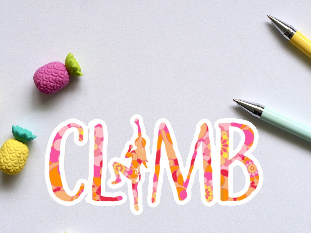 Two Stickers CLIMB| Girls Rock Climbing| Kiss-cut| Vinyl Decal ...
