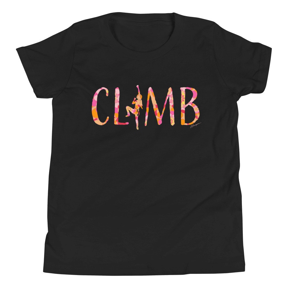CLIMB Girls T-shirt Rock Climbing Bouldering Girl Athlete Gift for ...