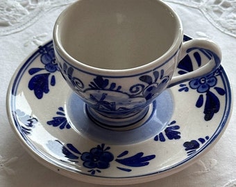 Delft Blue Tea Cup and Saucer Delft Blue Coffee Cup Delft Blue Windmill ...