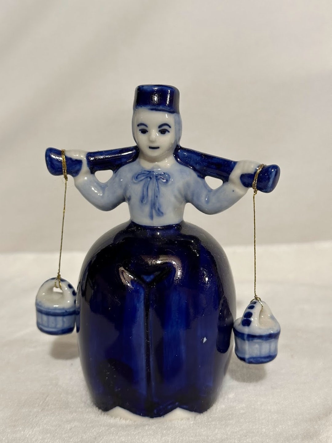 Blue Delft Knick Knack-dutch Man Balancing Two Buckets - Etsy