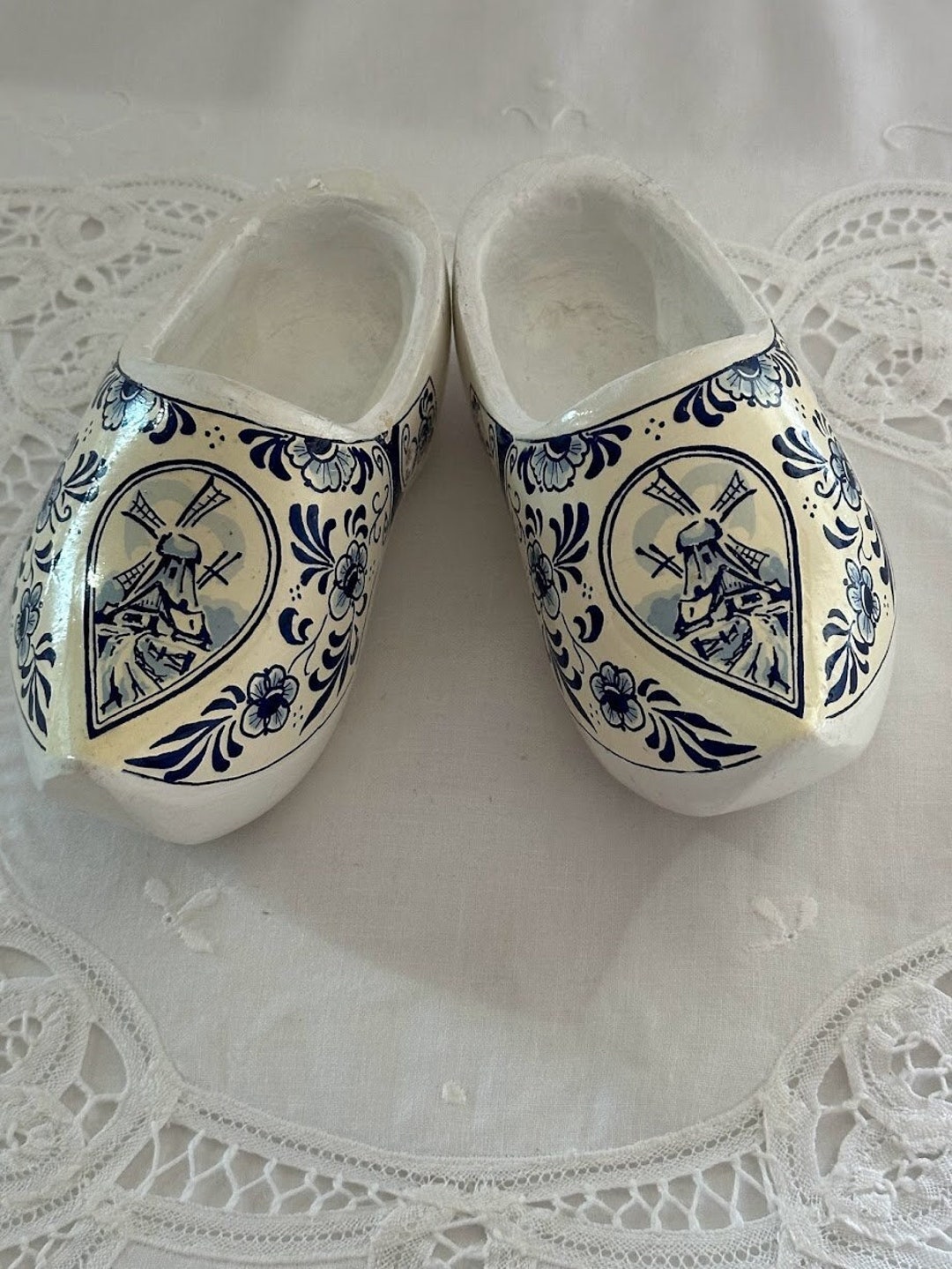 Delft Wooden Dutch Shoes ~ (hand Carved & Hand Painted From Holland) - Etsy