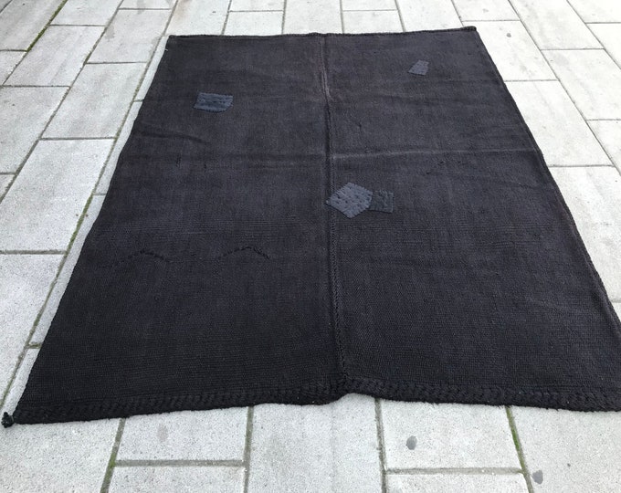 6x9 Black Kilim Rug,handwoven,wool and Jute Rug Handmade, Kilim Dhurrie ...