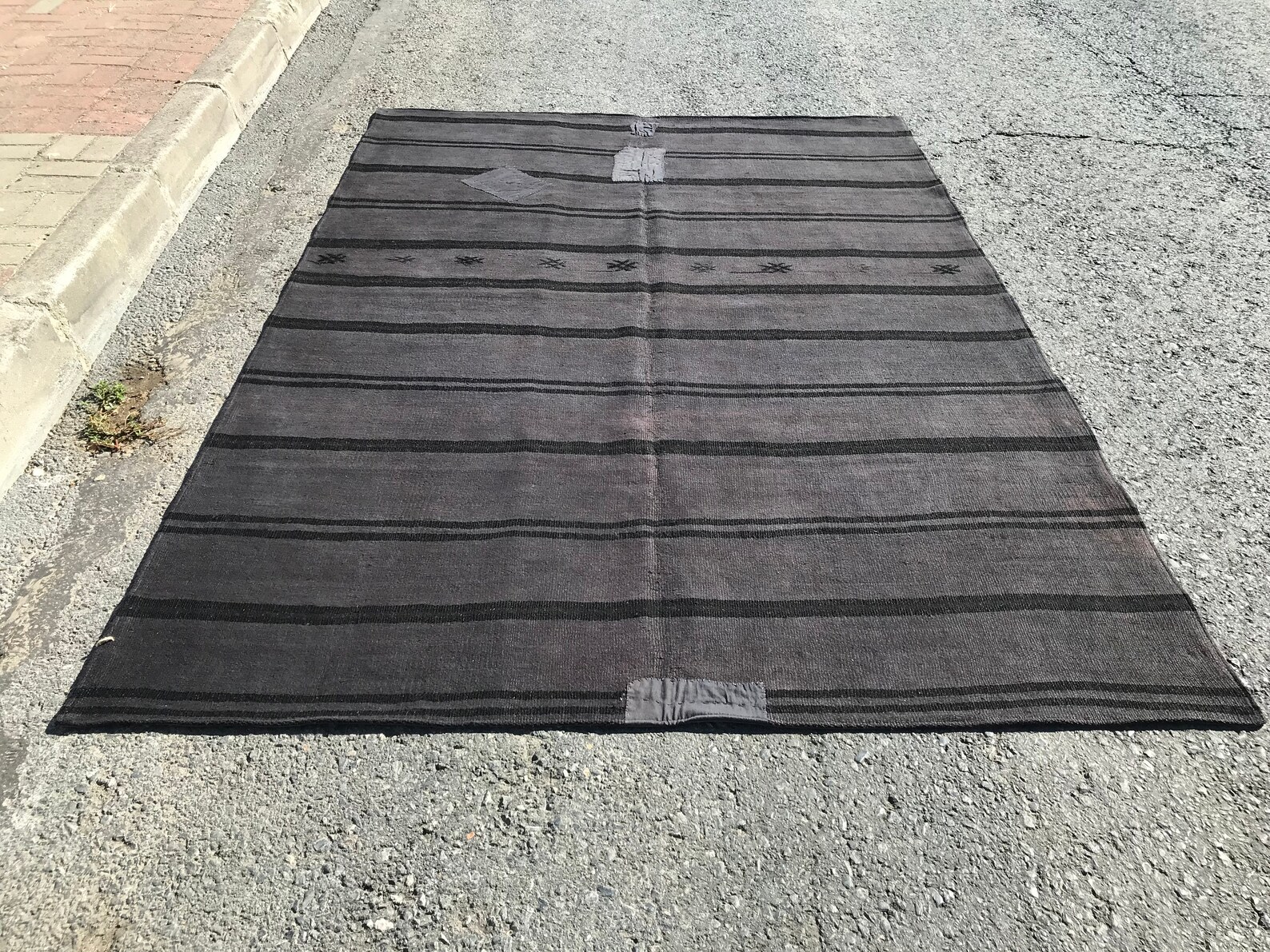 Soft Black Turkish Hemp Kilim Rug 8x6 Black Vintage Rug - Etsy