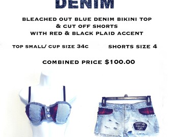 Denim Cut off Top - Etsy