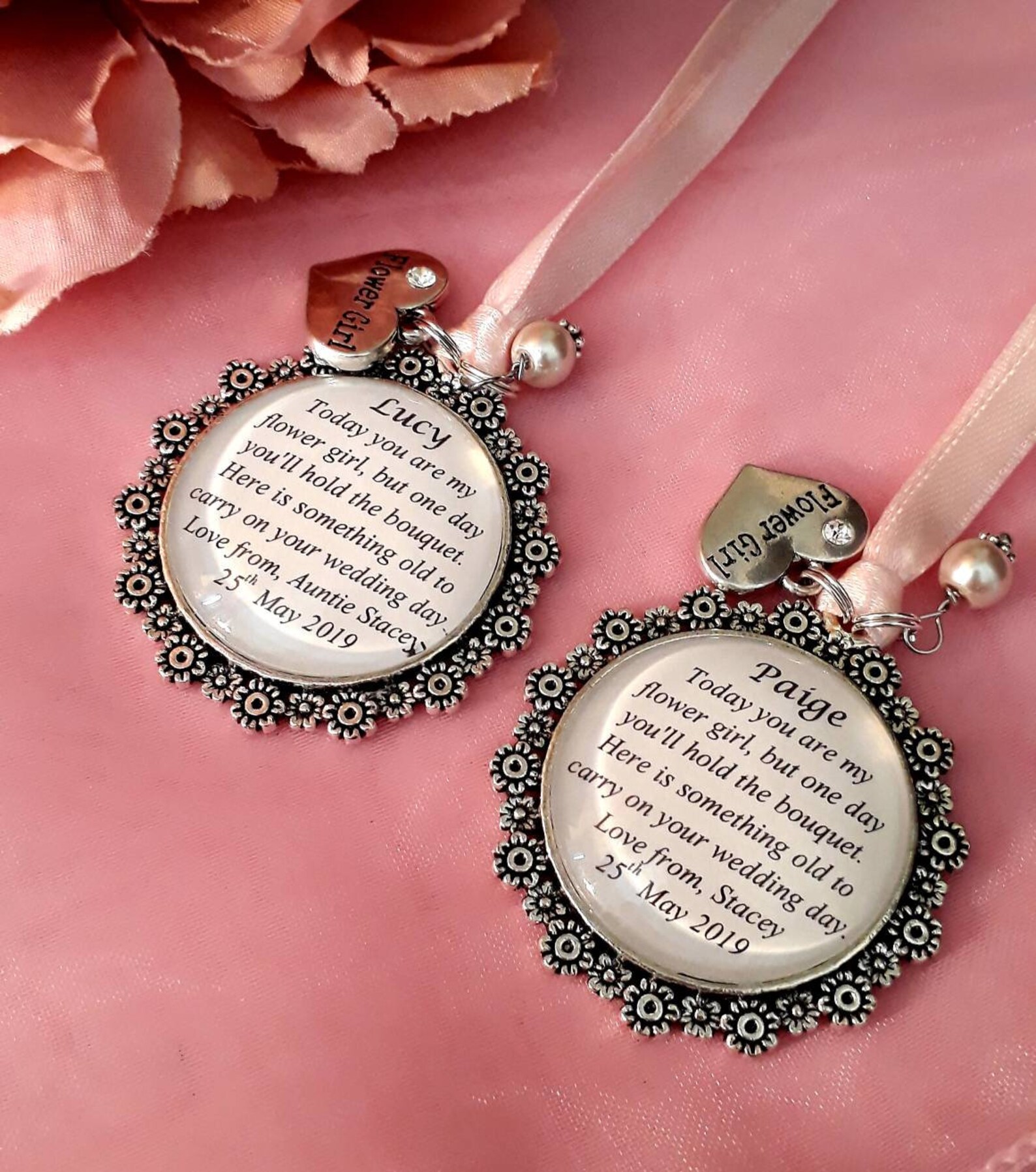 Bridesmaid Flower Girl Keepsake Gift Charms Matron of | Etsy