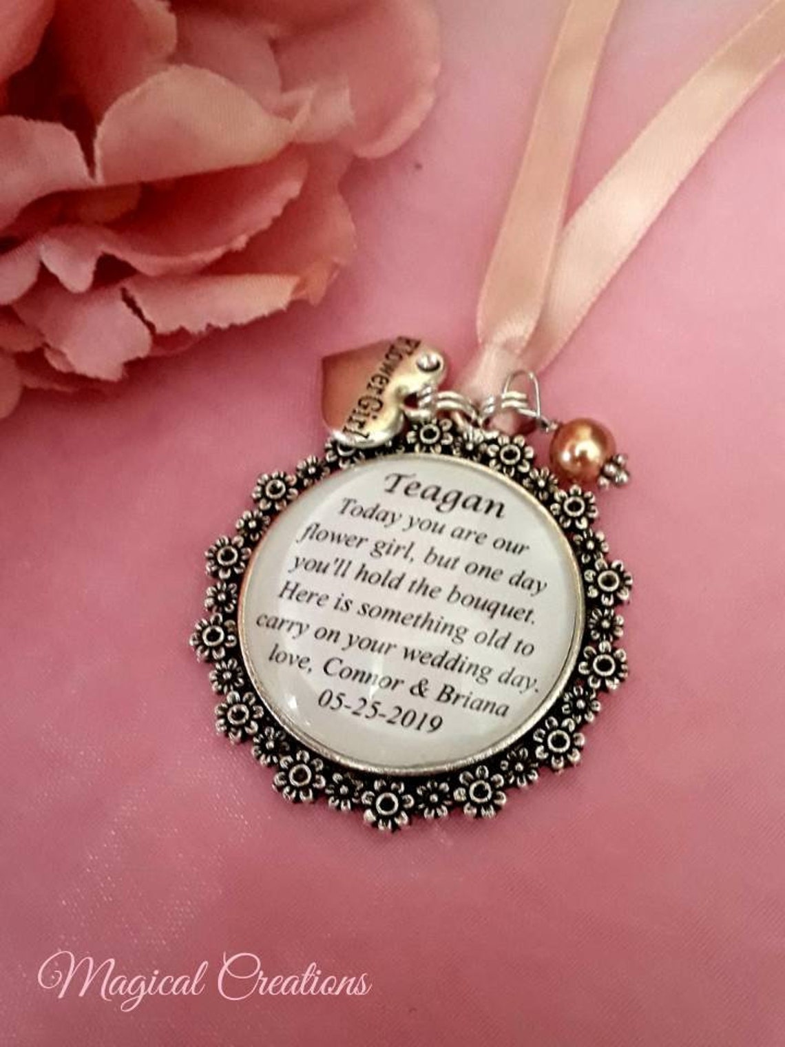Bridesmaid Flower Girl Keepsake Gift Charms Matron of | Etsy