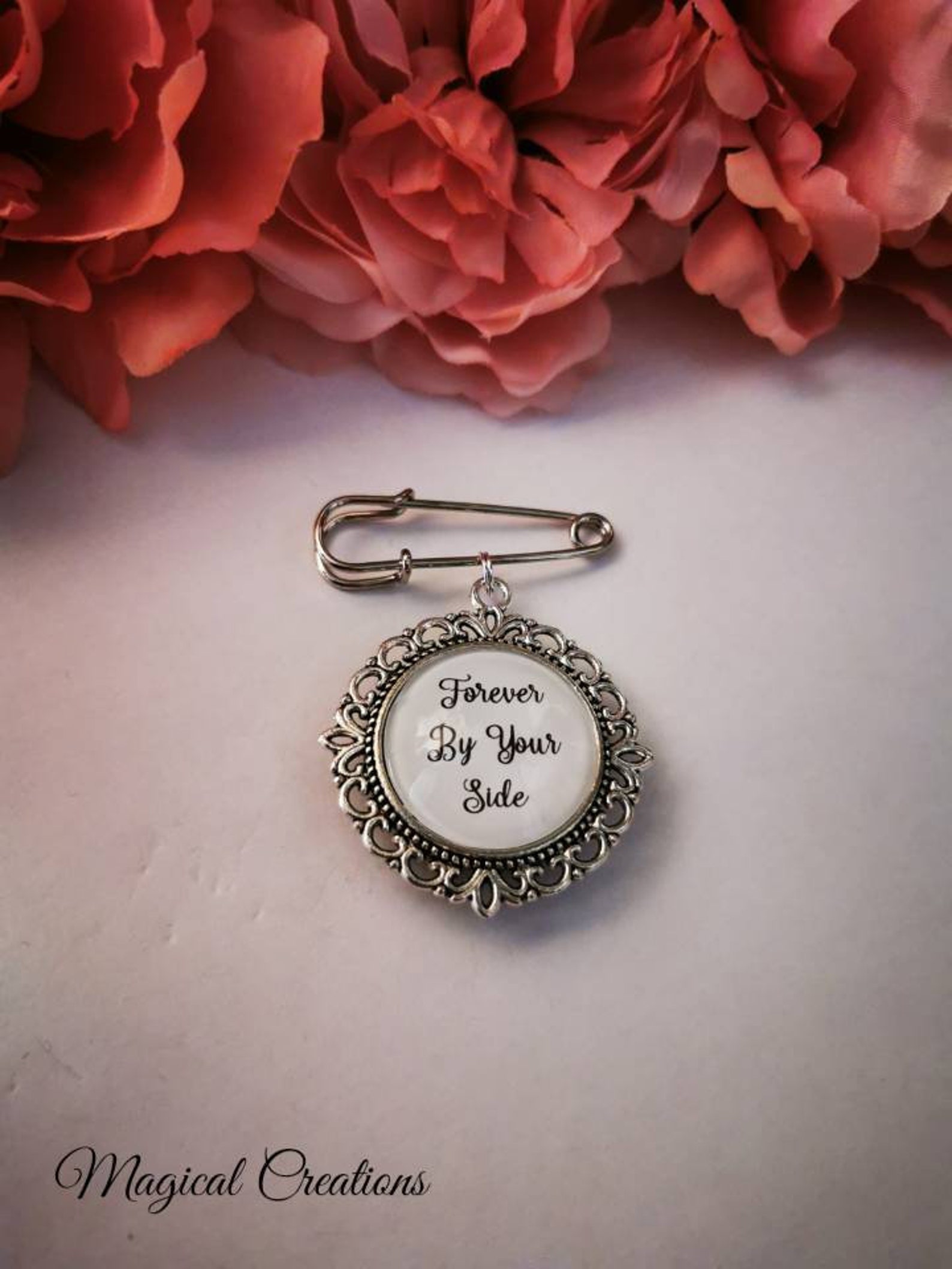 A Double Sided Memory Pin for a Bride or Groom for a Bouquet - Etsy UK