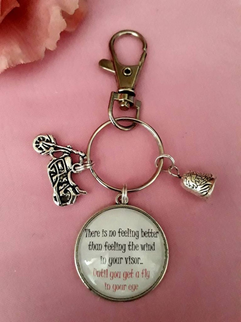 Motorbike keyring motorcycle keychain biker guardian angel | Etsy