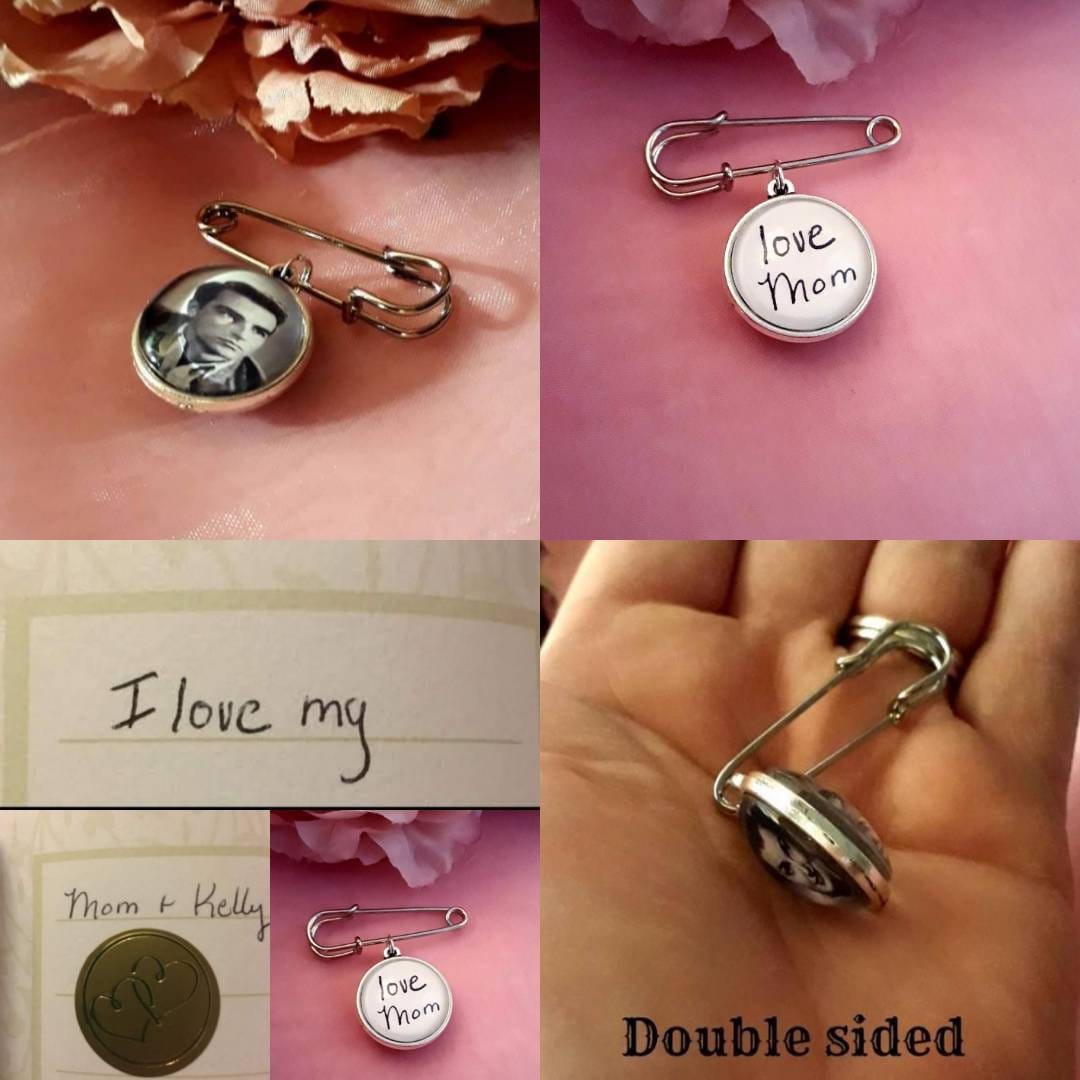 A Double Sided 20mm Picture With Handwritten Note Memory Pin - Etsy