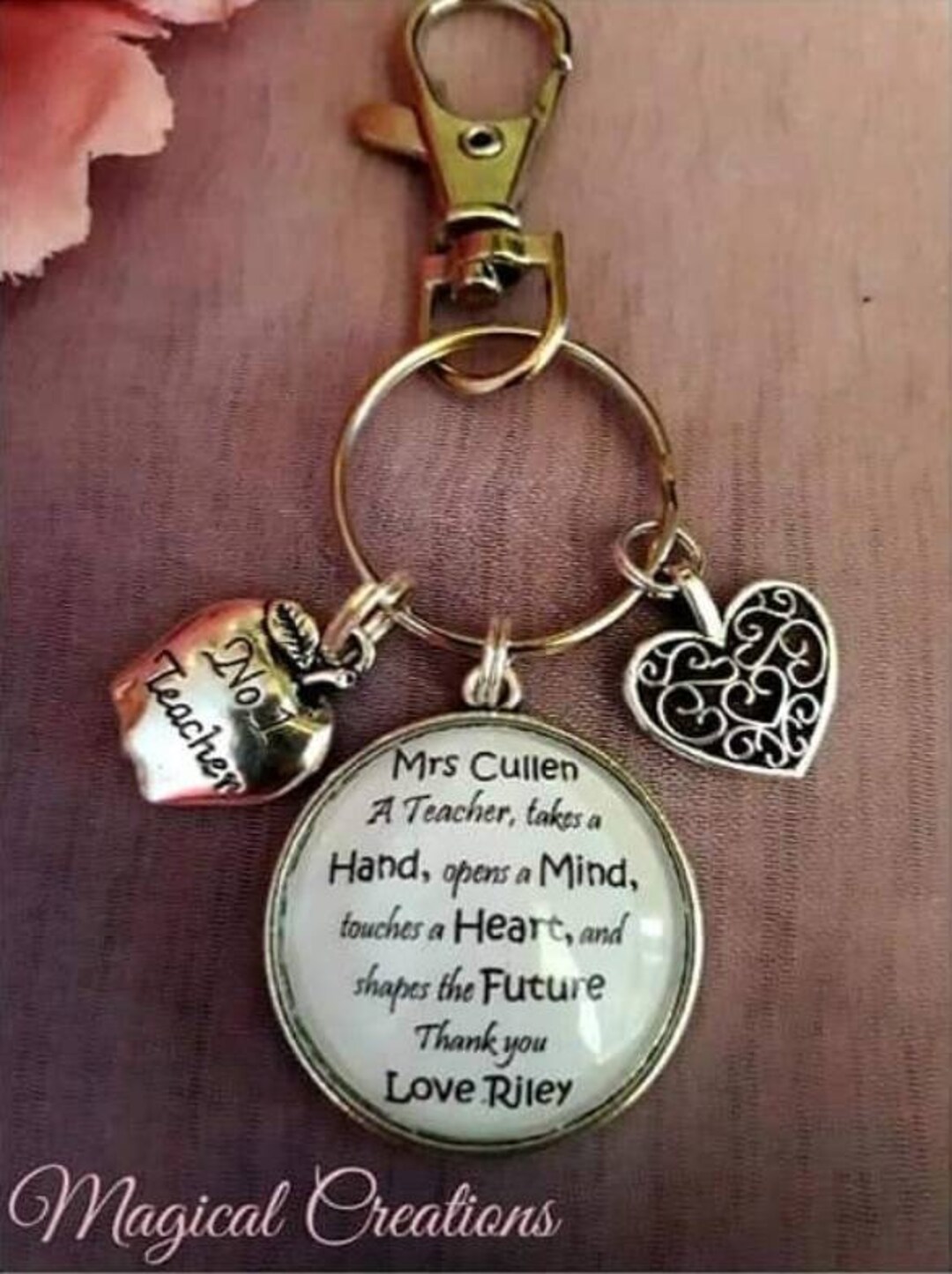 Teacher Keyring Gift Idea, Teaching Assistant and Head Teacher Present ...