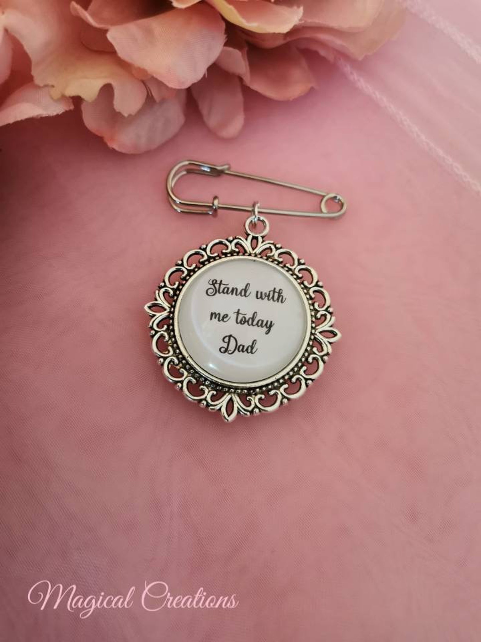 A Double Sided Memory Pin for a Bride or Groom for a Bouquet - Etsy UK
