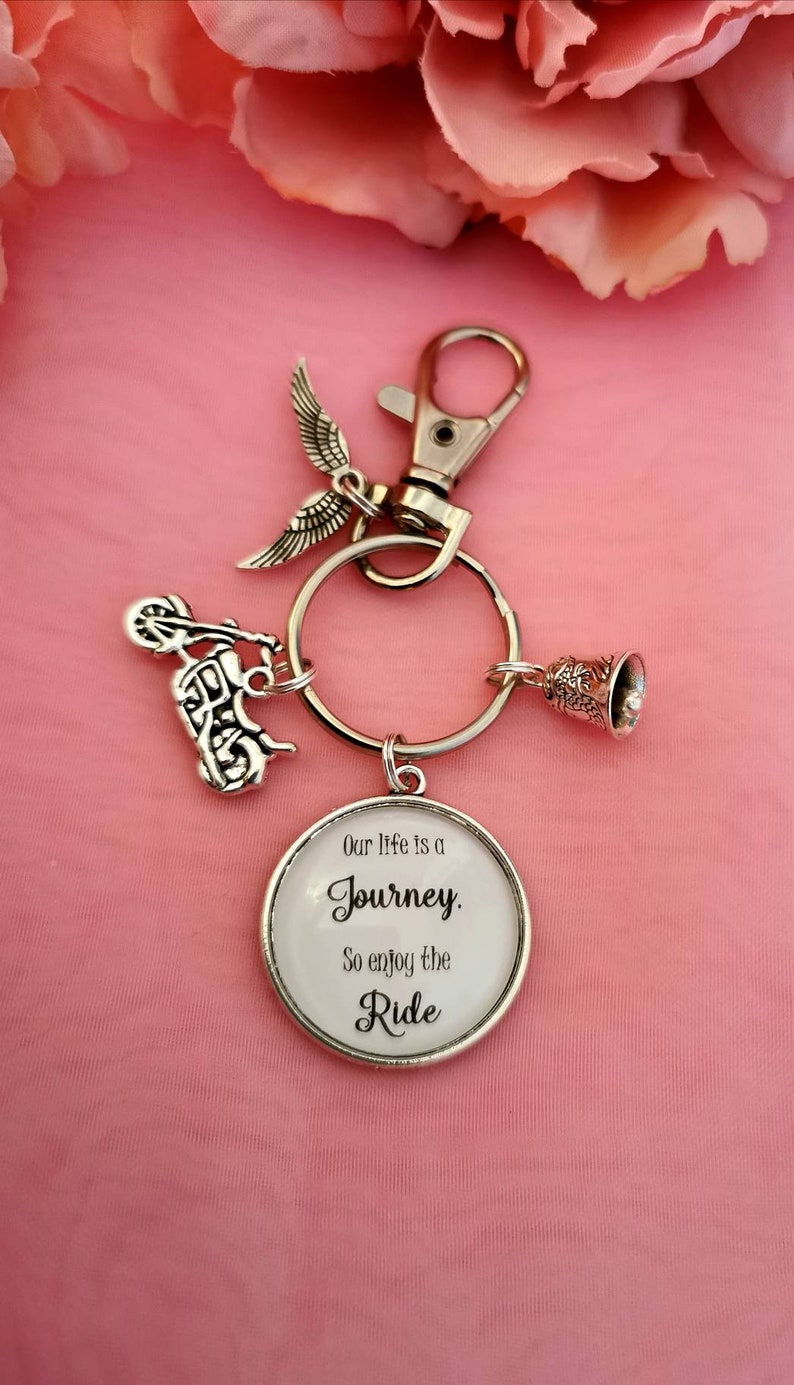 Motorbike keyring motorcycle keychain biker guardian angel | Etsy