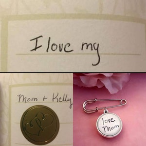 A Double Sided 20mm Picture With Handwritten Note Memory Pin - Etsy